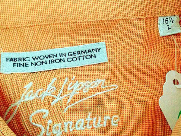 Jack Lipson Signature Series Orange Dress Shirt- Size 16.5L – Mentauge