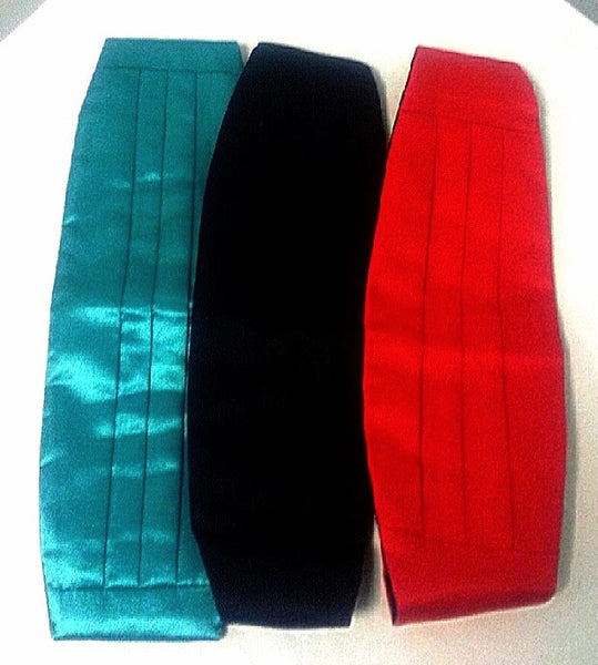 3 Piece Lot- Satin Formal Cumberbunds – Mentauge